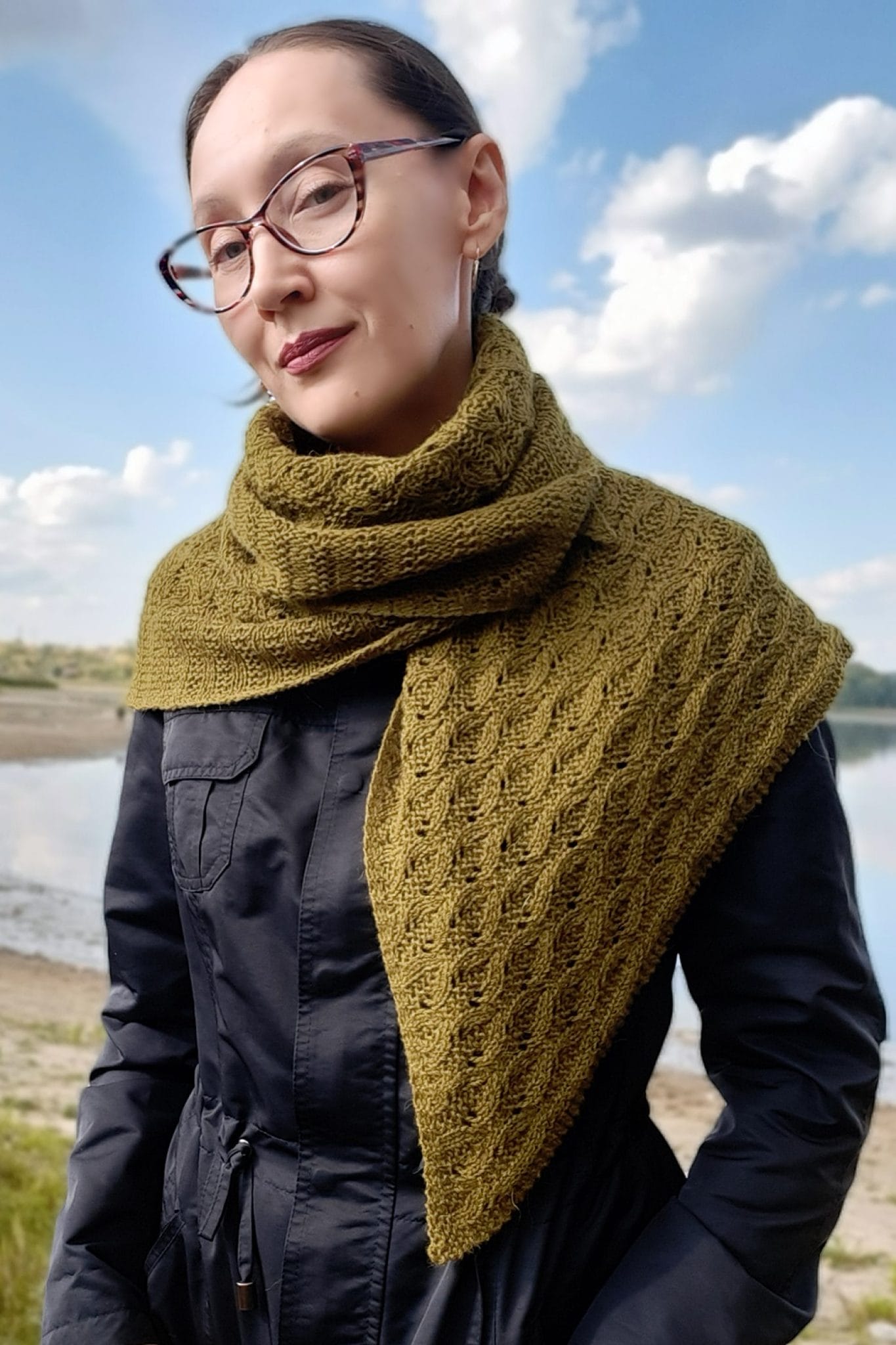 Warmth Asymmetrical Shawl Knitting Pattern Create Easy Scarf
