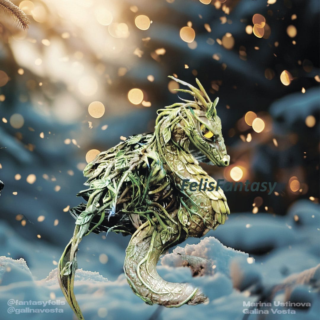 Postcard with forest dragon Downloading 2 new files