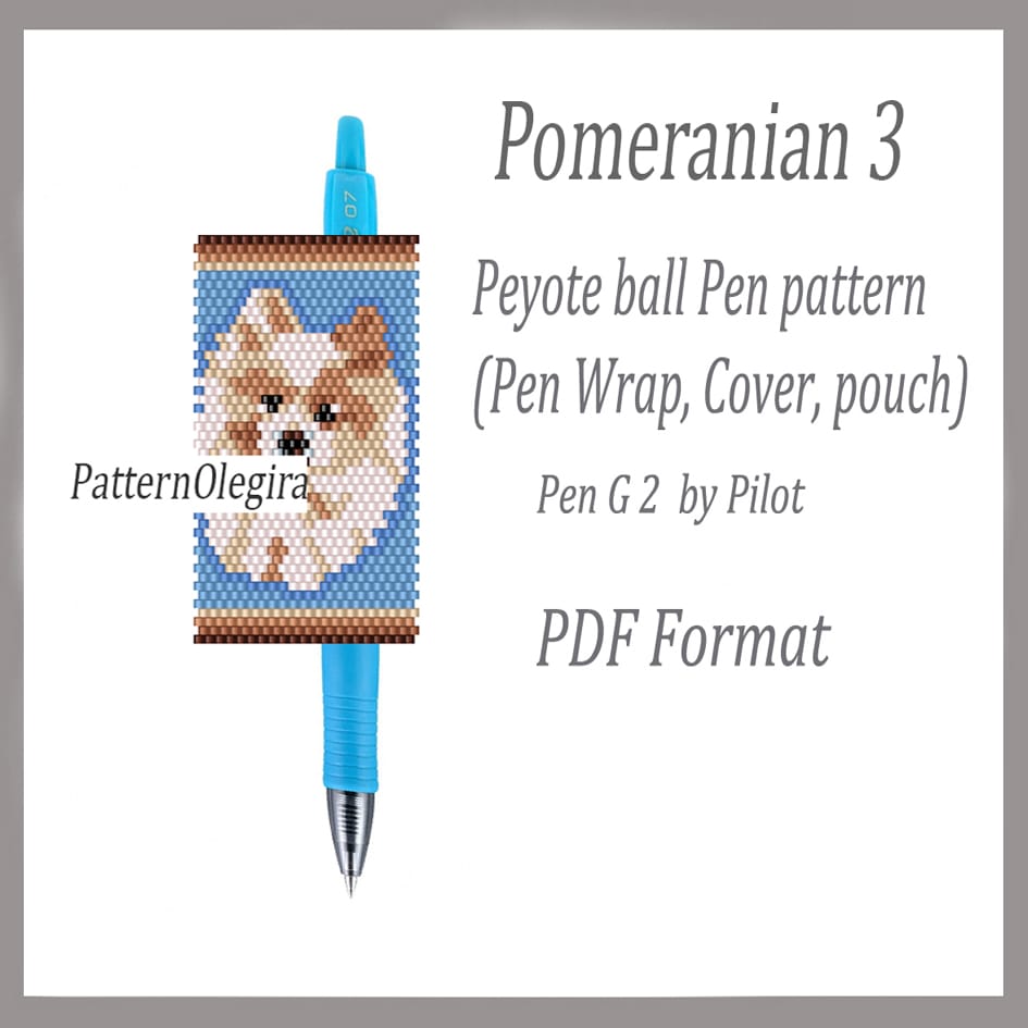 Pomeranian dog 3 bead pattern pen wraps Olegirabeadpatterns