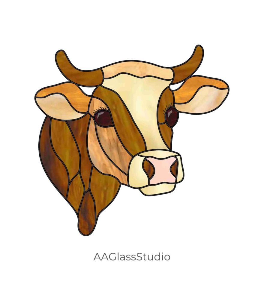 Stained Glass Cow Pattern Window Hangings - Crealandia