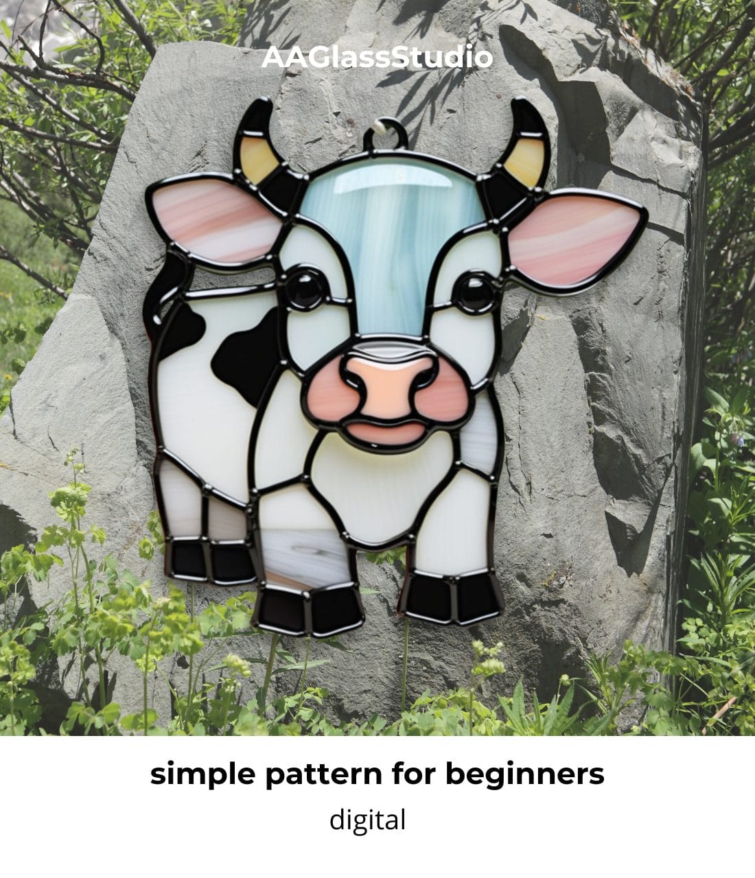 Cute Stained Glass Cow Pattern Baby Cow - Crealandia