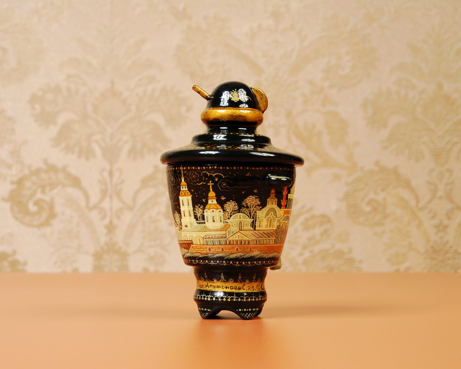 Small St Petersburg Samovar box miniature lacquer art
