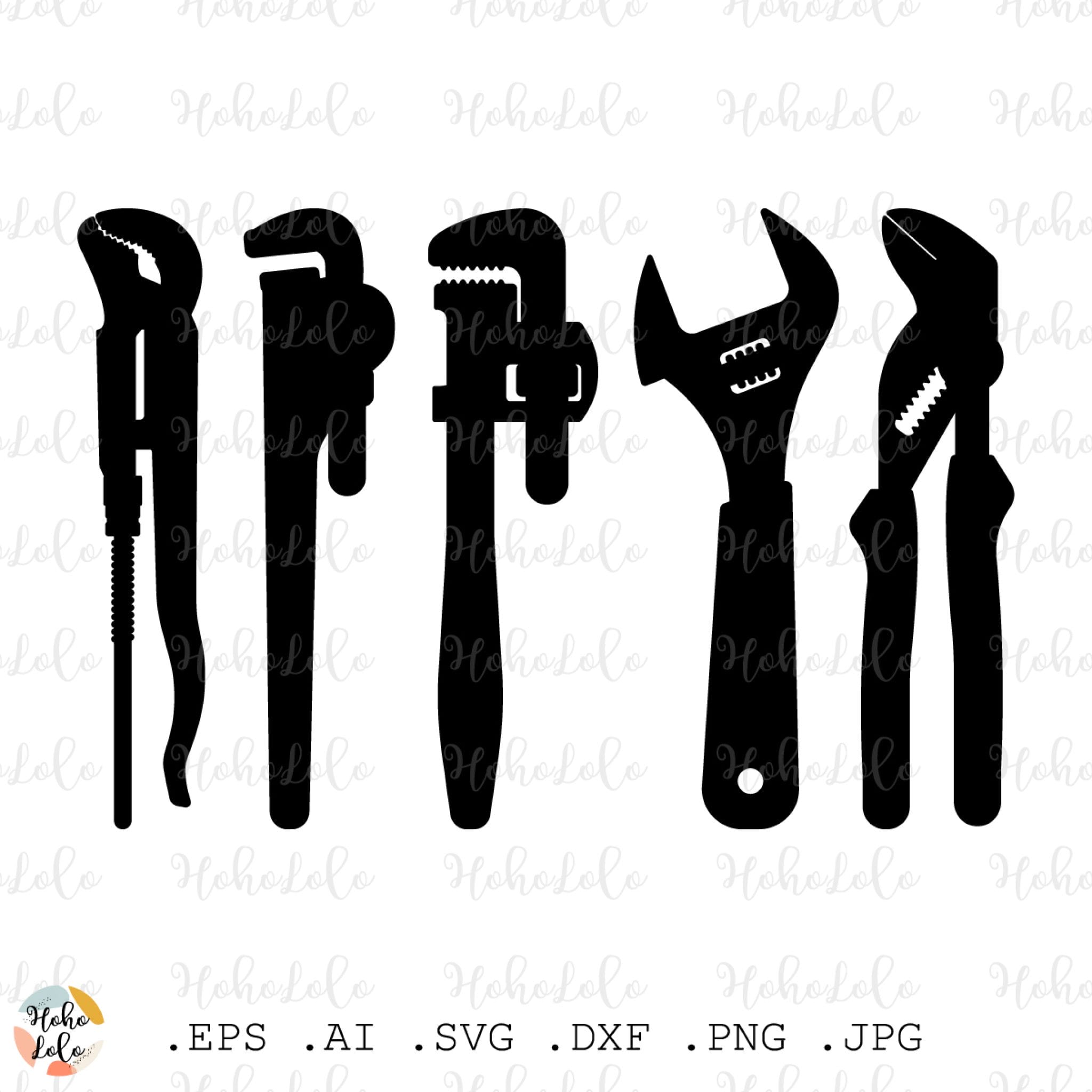 Adjustable Wrench Svg Silhouettes Cricut Stencil Dxf