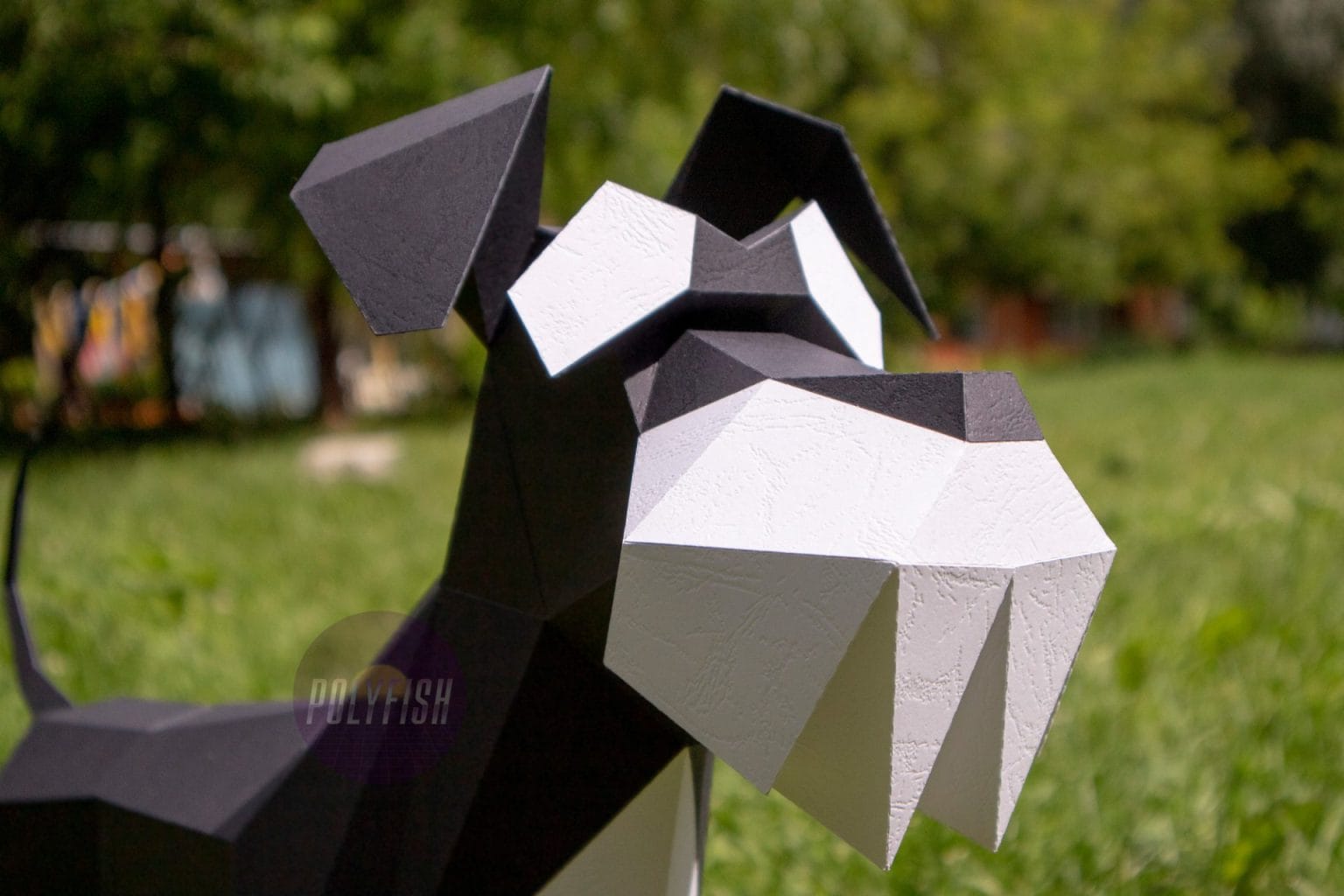 DIY Schnauzer model template Papercraft PDF - Crealandia