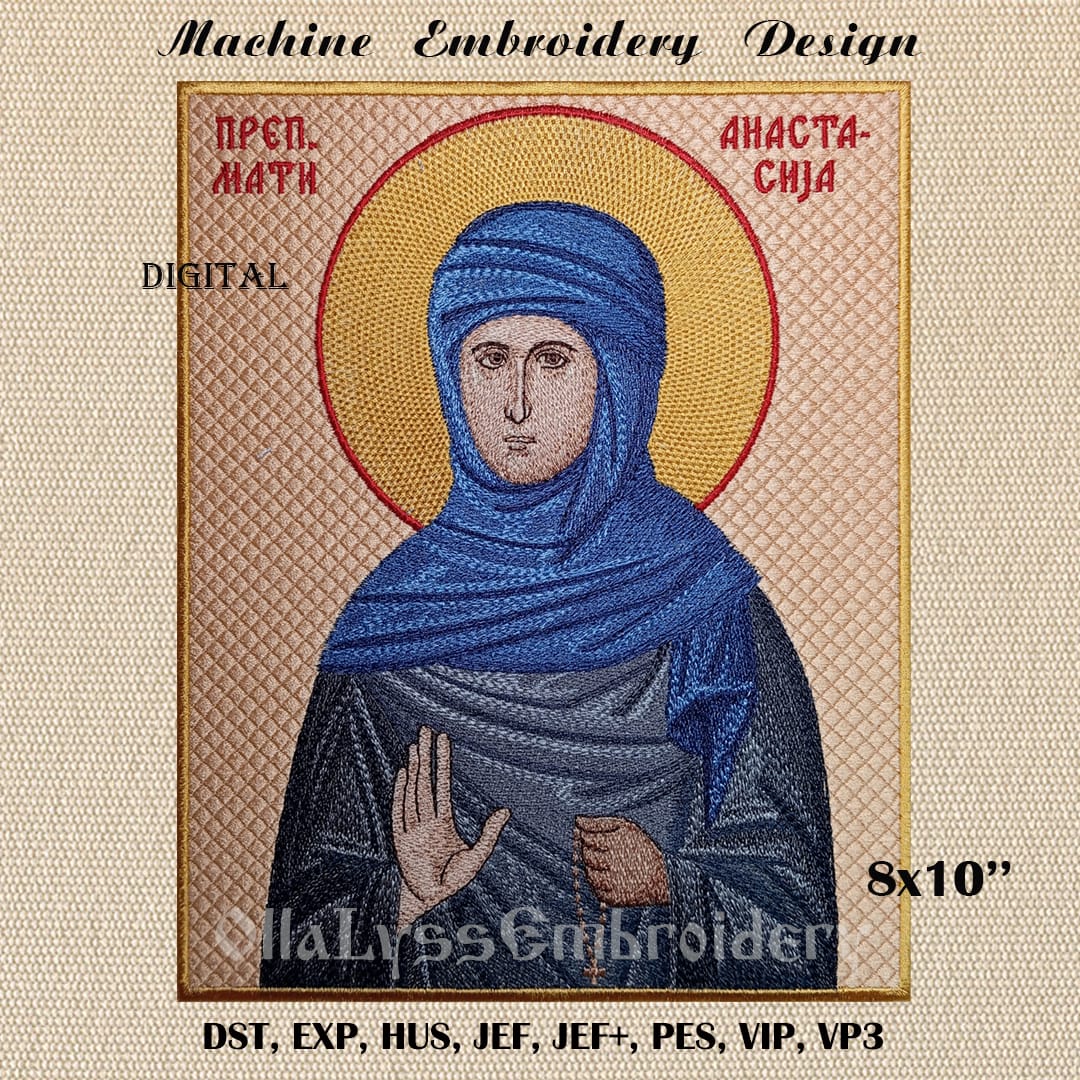 Saint Anastasia of Serbia embroidery design