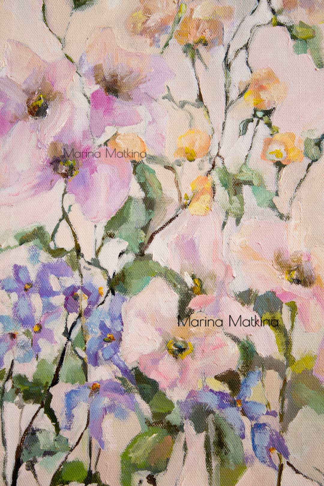 Delicate Painting With Flowers For The Bedroom