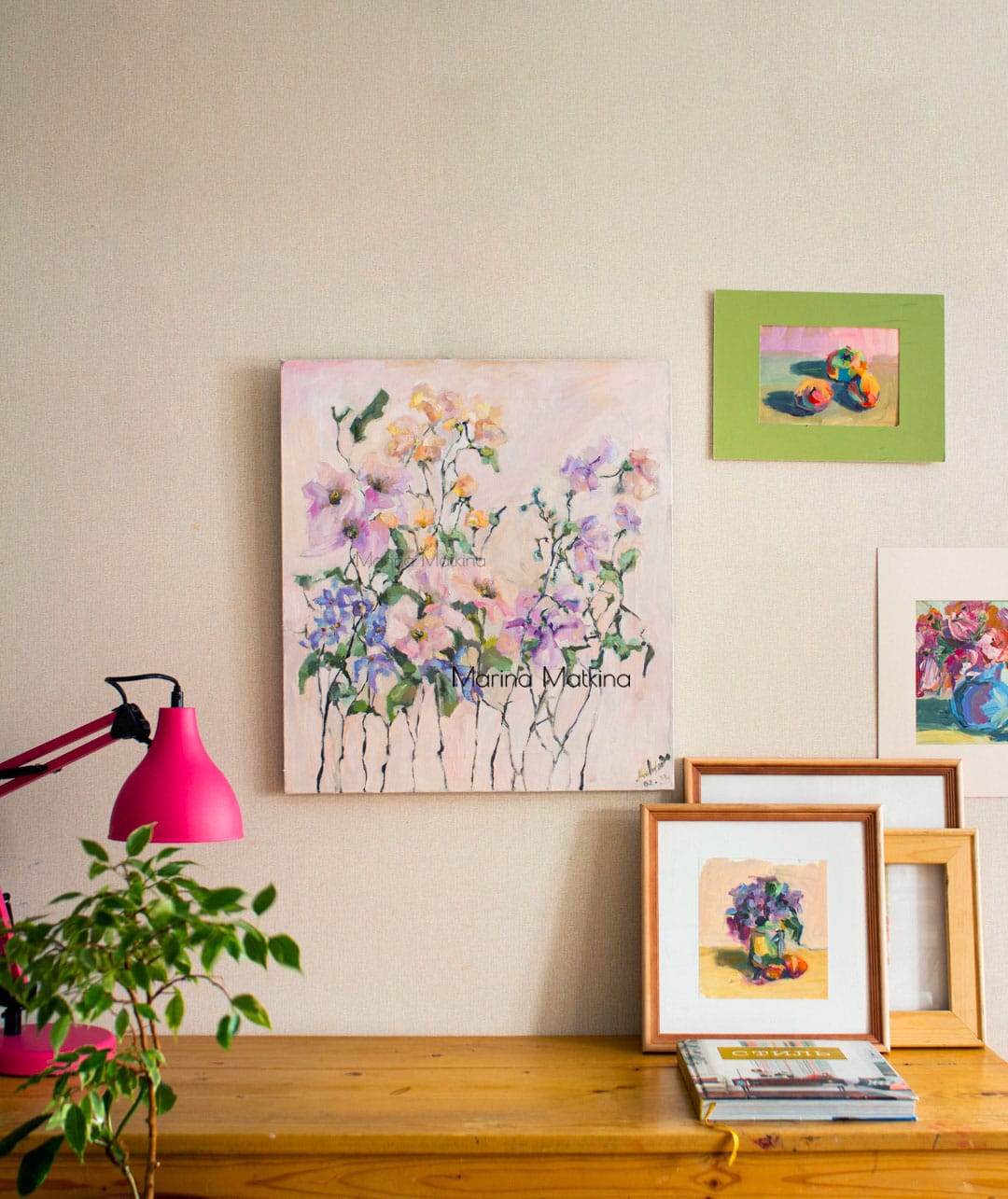 Delicate Painting With Flowers For The Bedroom