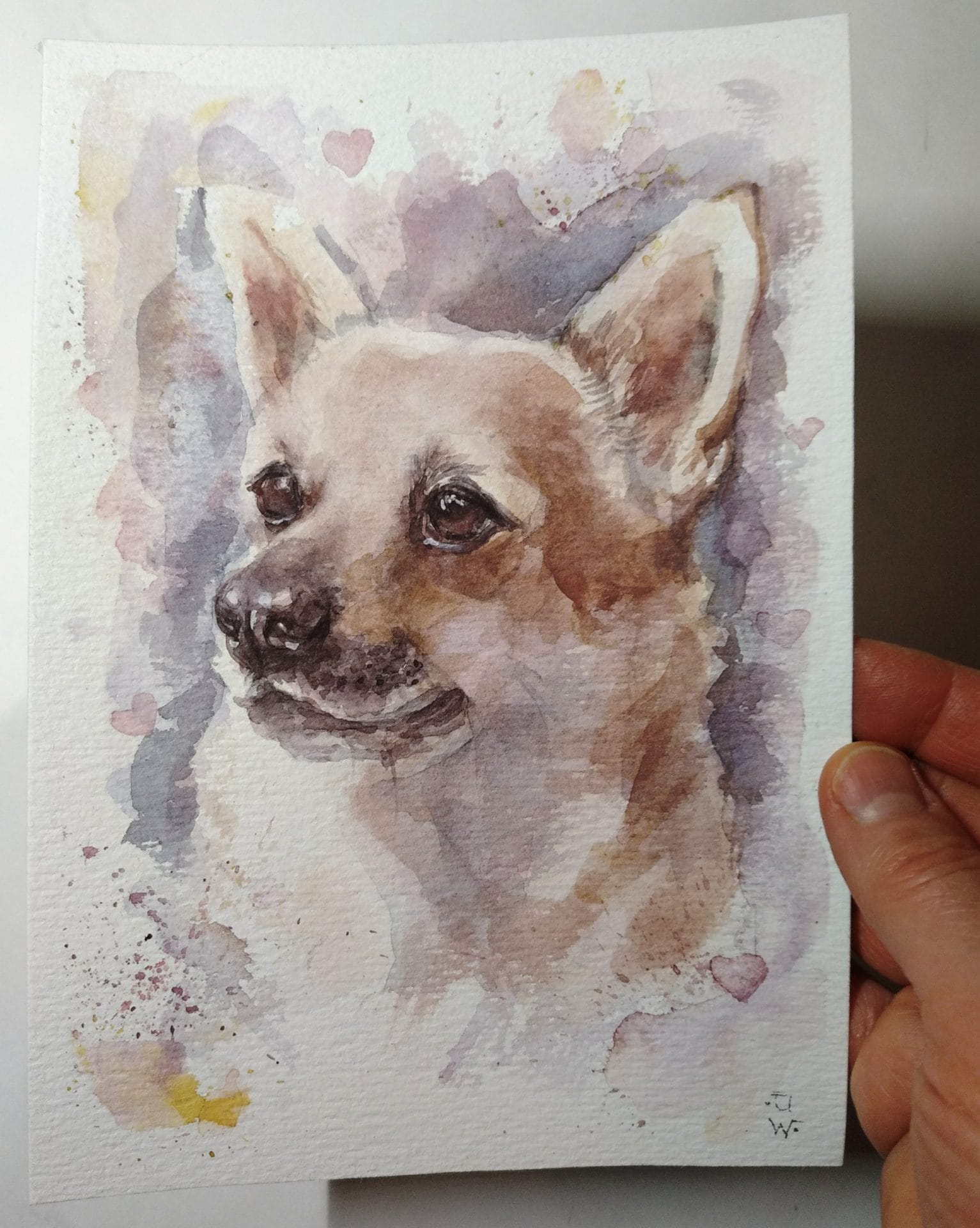 Sweet Chachi Watercolor Painting Personal Listing