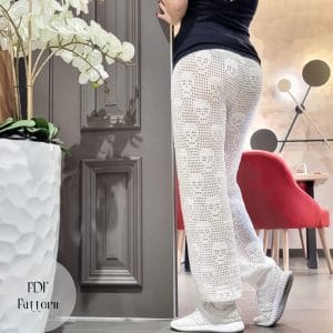 Women's crochet cotton pants with skulls - Crealandia