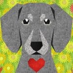 Dachshund quilt block patterns 4 versions paper piecing