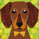 Dachshund quilt block patterns 4 versions paper piecing