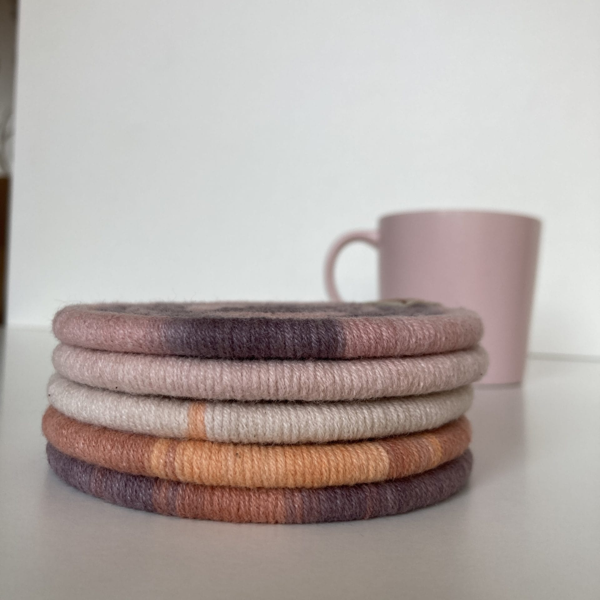 Colorful coaster Rope coaster Set of 5 coasters