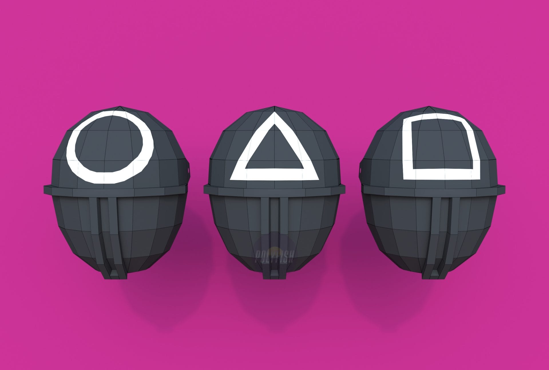 DIY Squid Game mask template Papercraft PDF - Crealandia