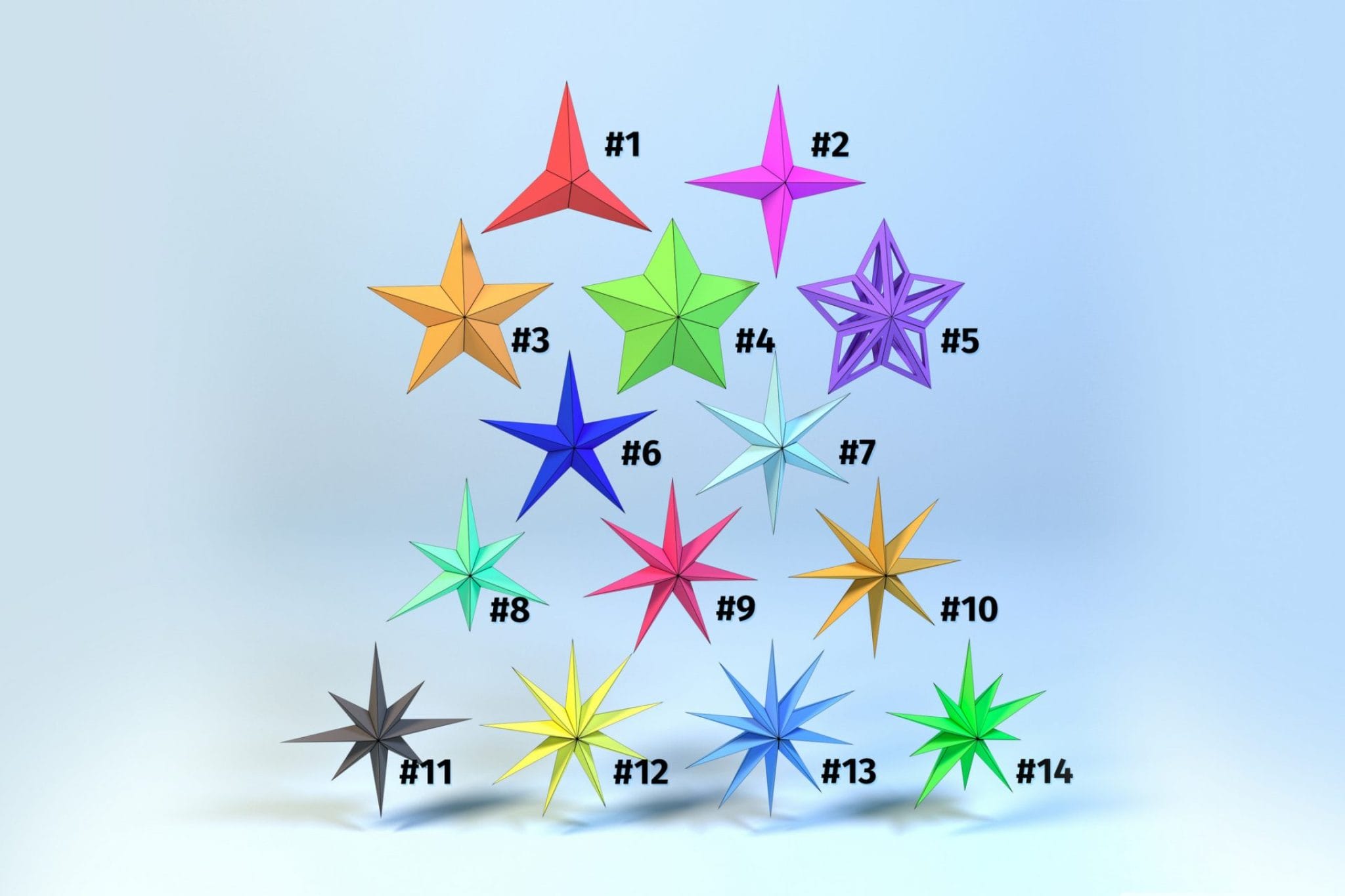 DIY Star #3 template Papercraft PDF - Crealandia