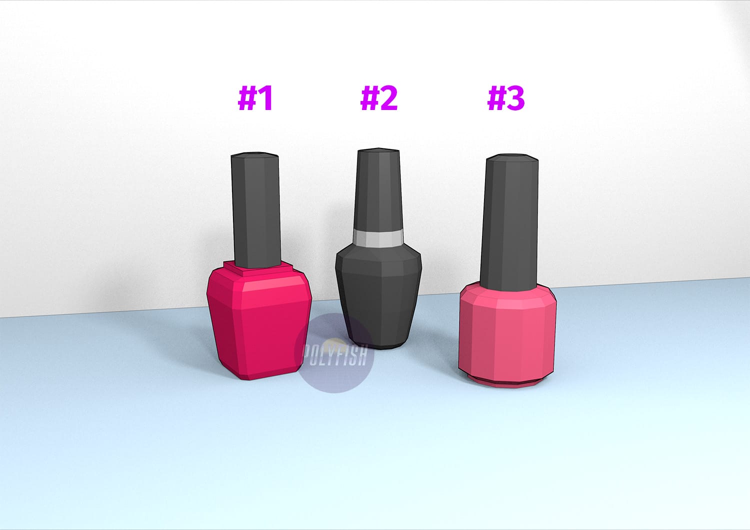 DIY Polygonal Cosmetics Set "Nail Polish" template Papercraft PDF ...