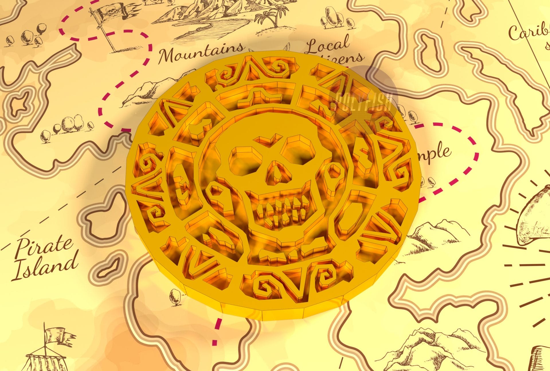 DIY Aztec Coin template Papercraft PDF - Crealandia