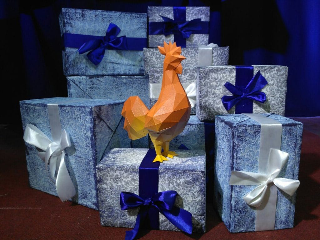 DIY Rooster template Papercraft PDF - Crealandia