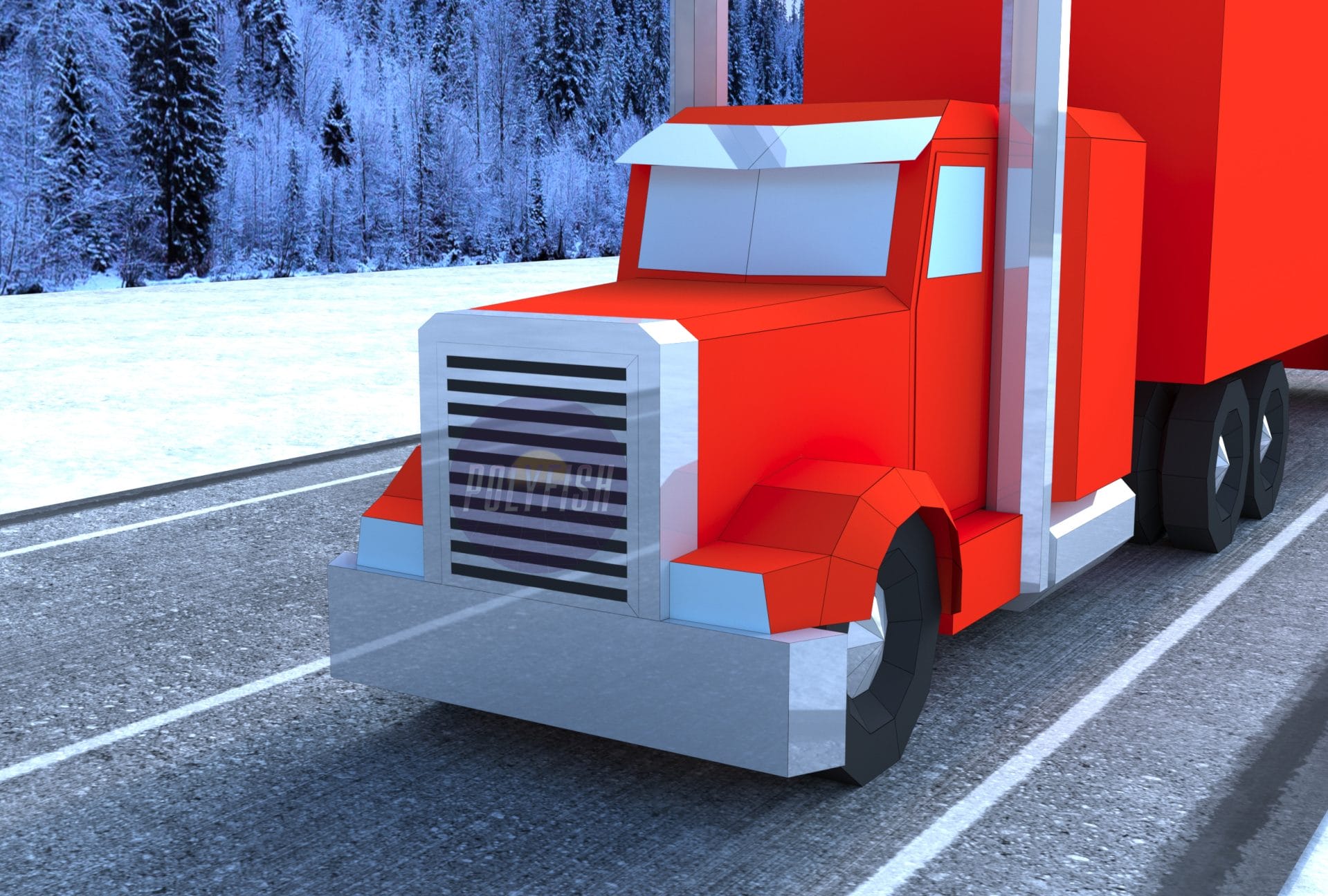 DIY Christmas Truck template Papercraft PDF - Crealandia