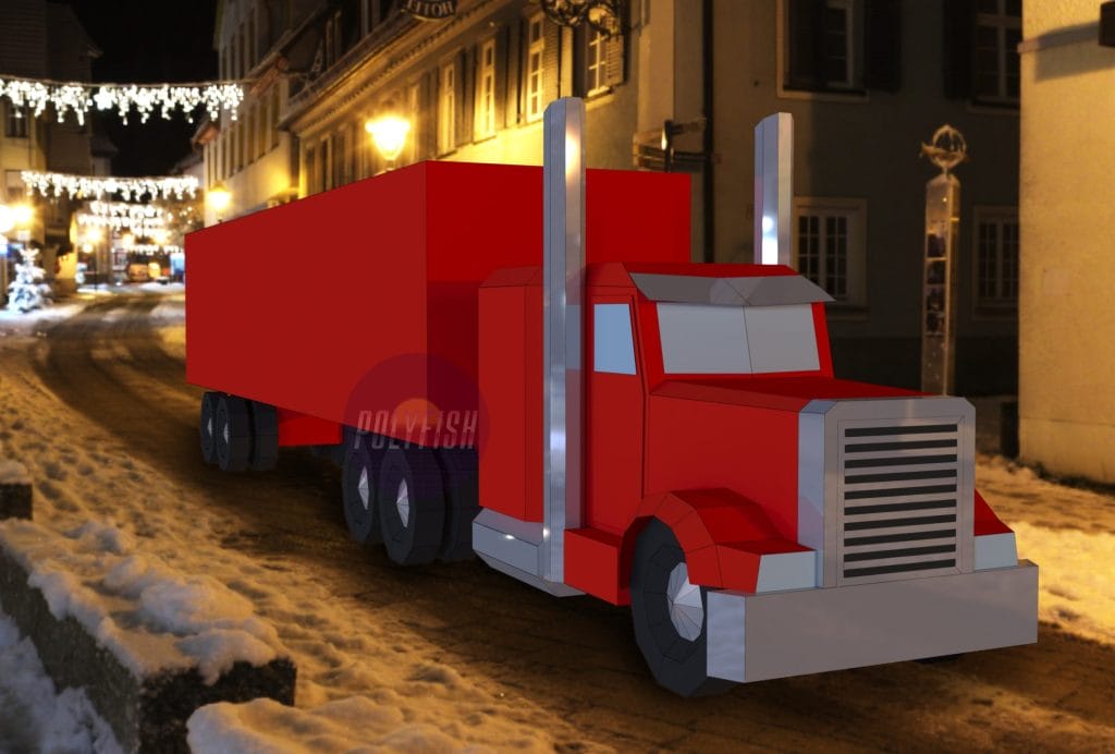 DIY Christmas Truck template Papercraft PDF - Crealandia