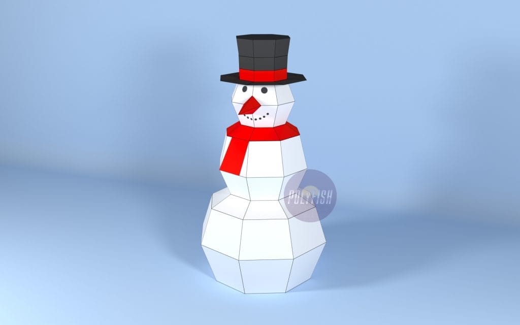 DIY Snowman #2 template Papercraft PDF - Crealandia