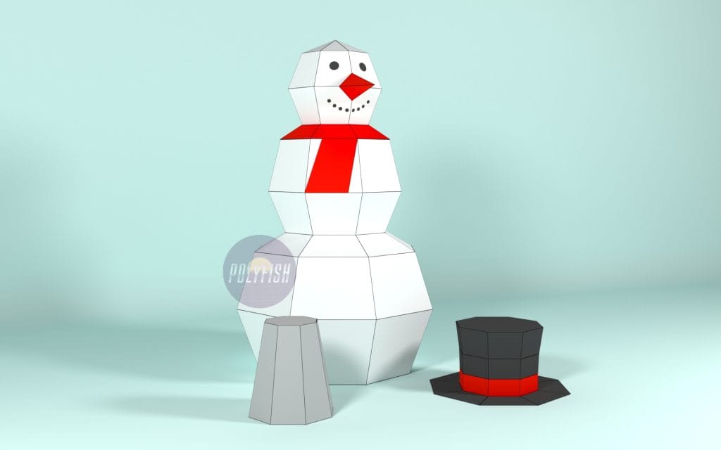 DIY Snowman #2 template Papercraft PDF - Crealandia