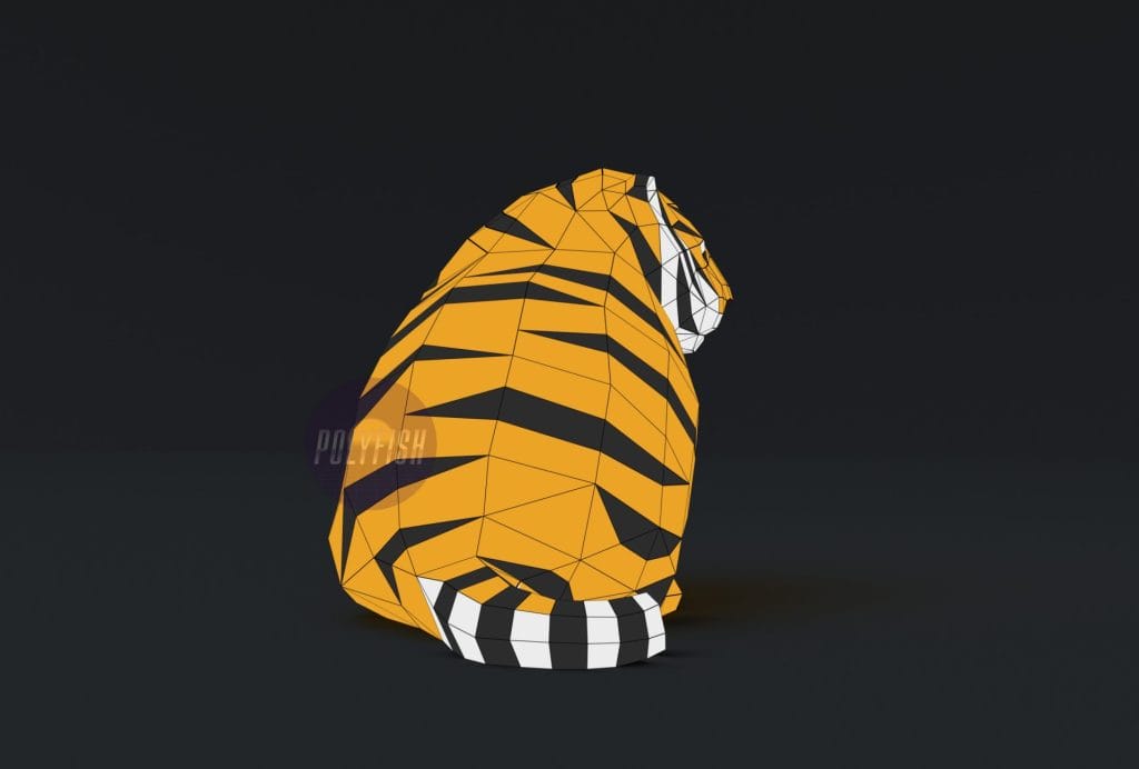 DIY Fat Sad Tiger template Papercraft PDF - Crealandia