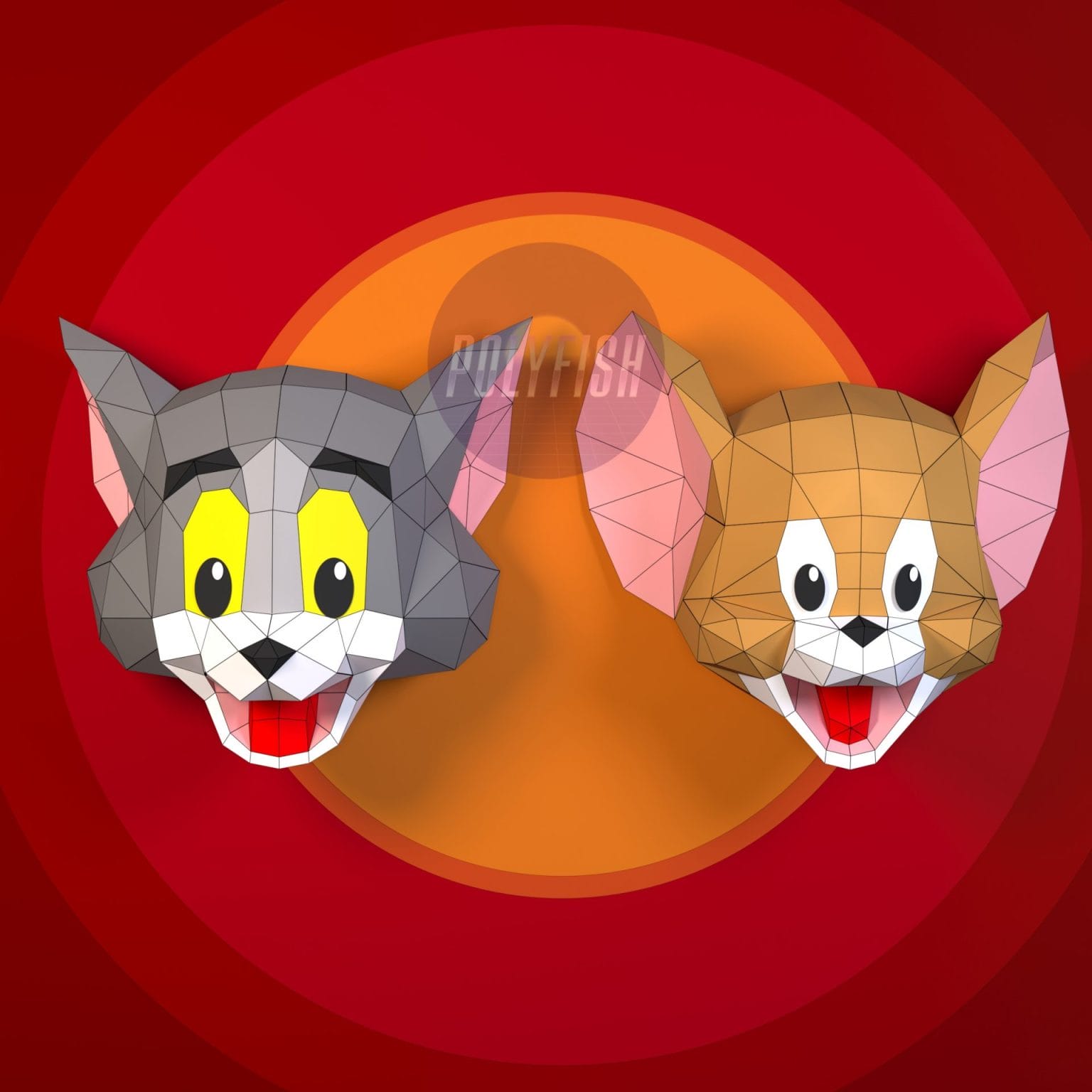 DIY Tom and Jerry template Papercraft PDF - Crealandia