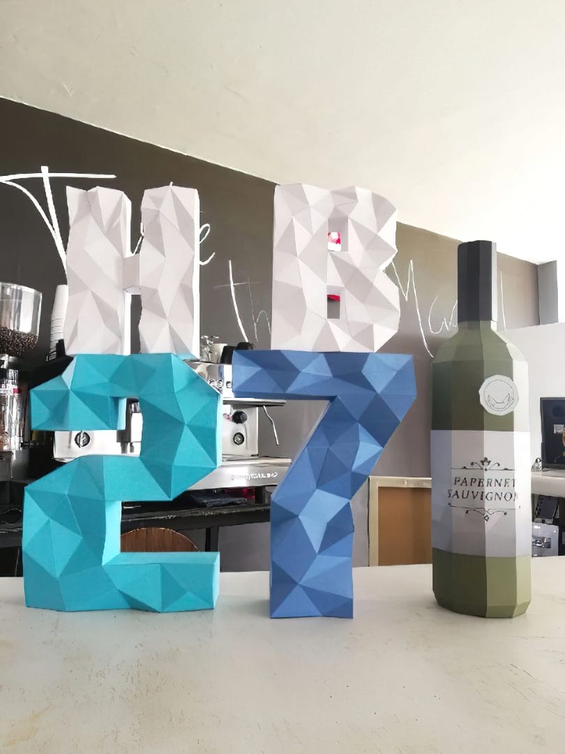 DIY Polygonal Digit 4 template Papercraft PDF - Crealandia