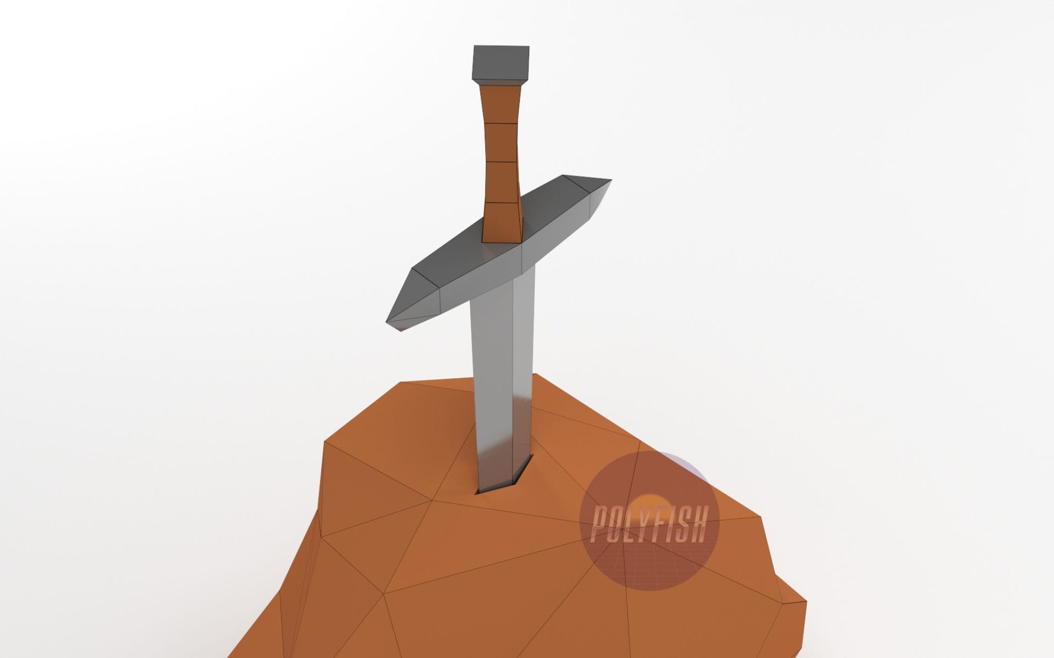 DIY Sword in the Stone template Papercraft PDF - Crealandia