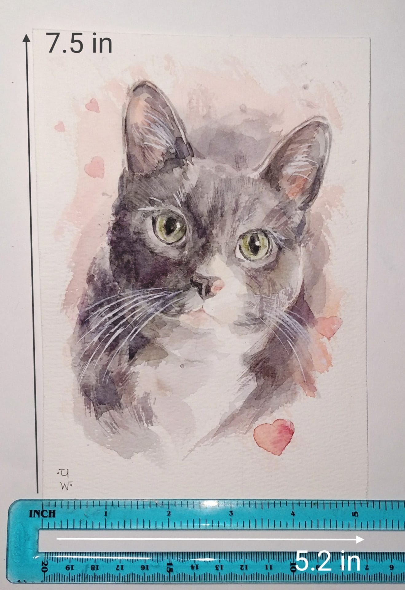Sweet Peanut Memorial Portrait Watercolor Painting% - Crealandia