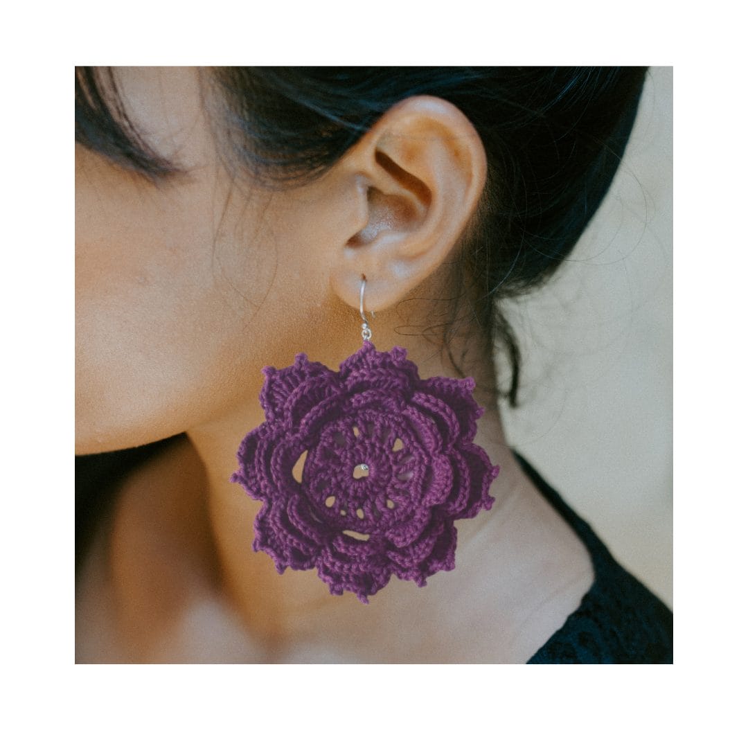 Crochet pattern, crochet earrings - Crealandia