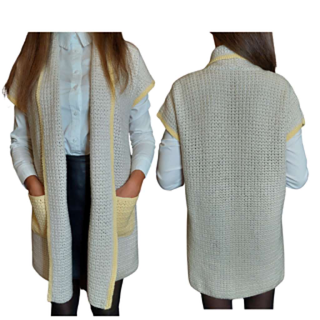 Crochet sleeveless cardigan pattern - Crealandia