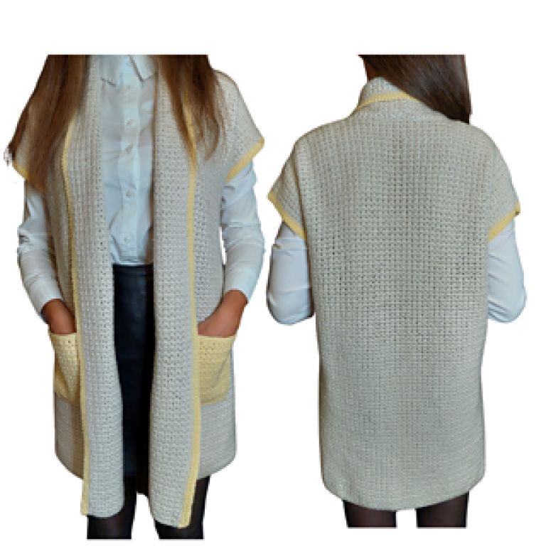 Crochet sleeveless cardigan pattern - Crealandia