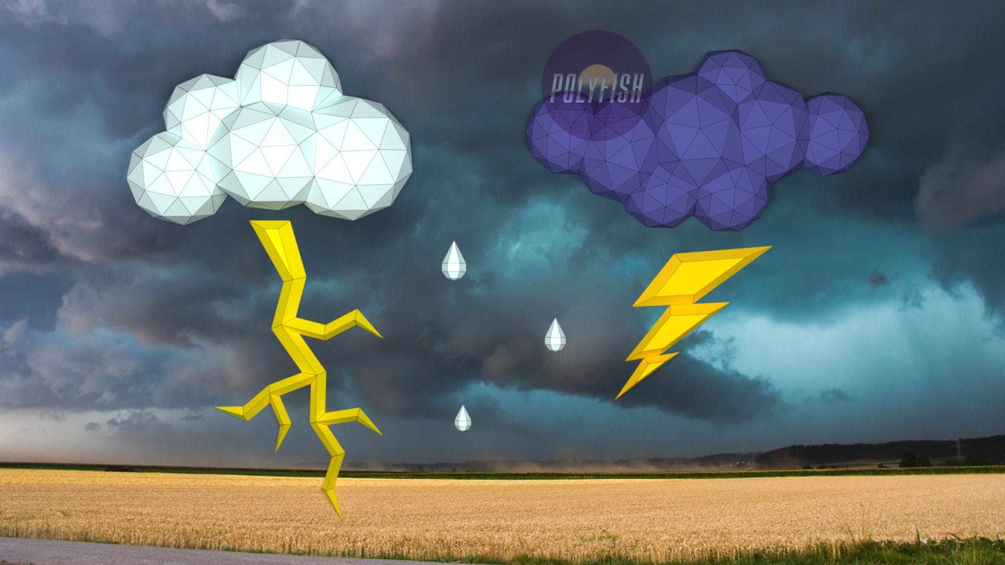 DIY Weather: Rain template Papercraft PDF - Crealandia