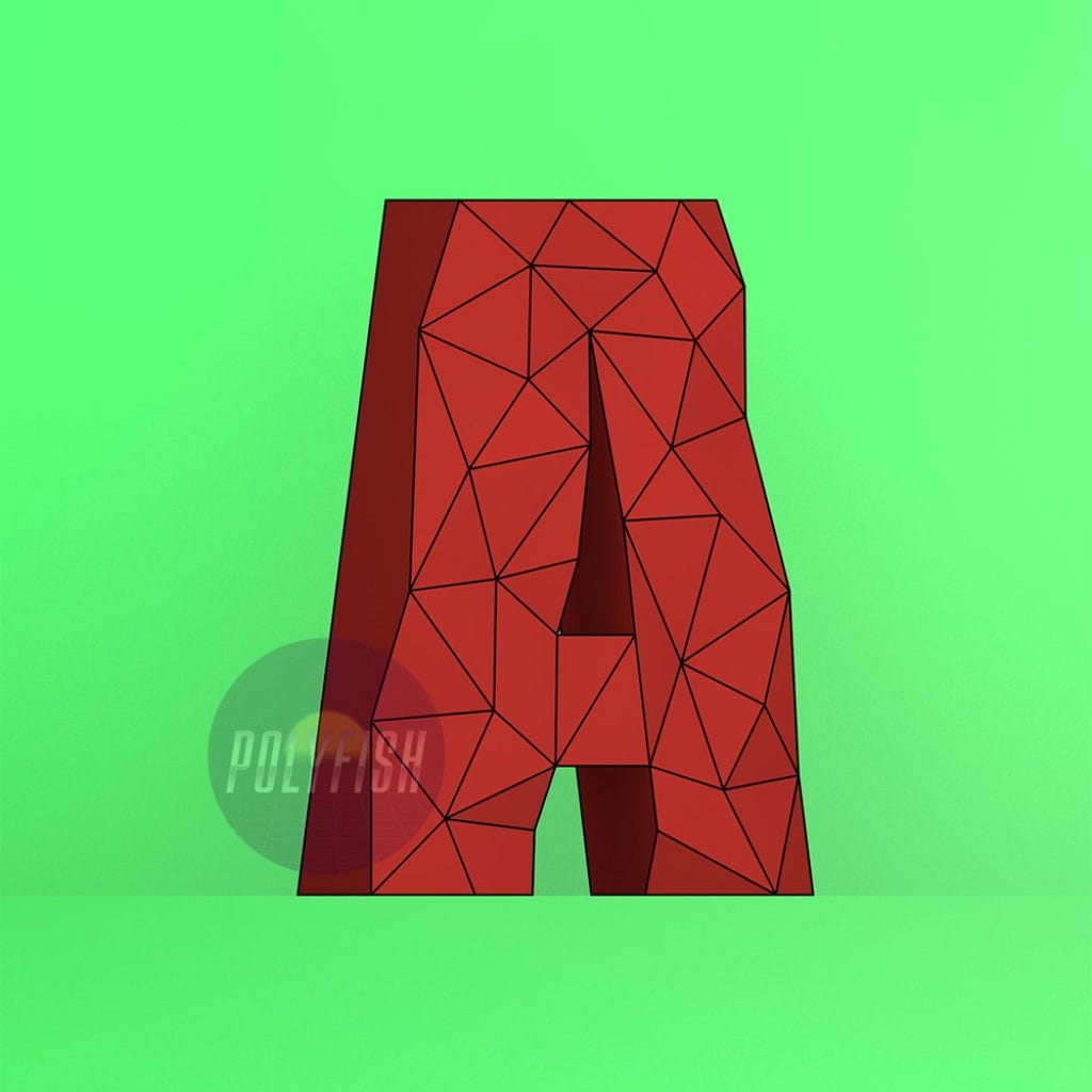 DIY Polygonal Letter A template Papercraft PDF - Crealandia