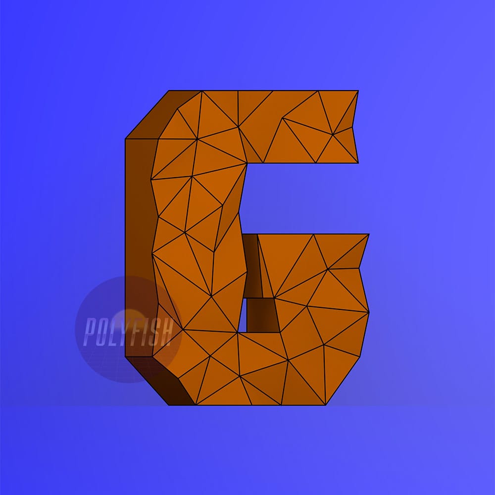 DIY Polygonal Letter G template Papercraft PDF - Crealandia