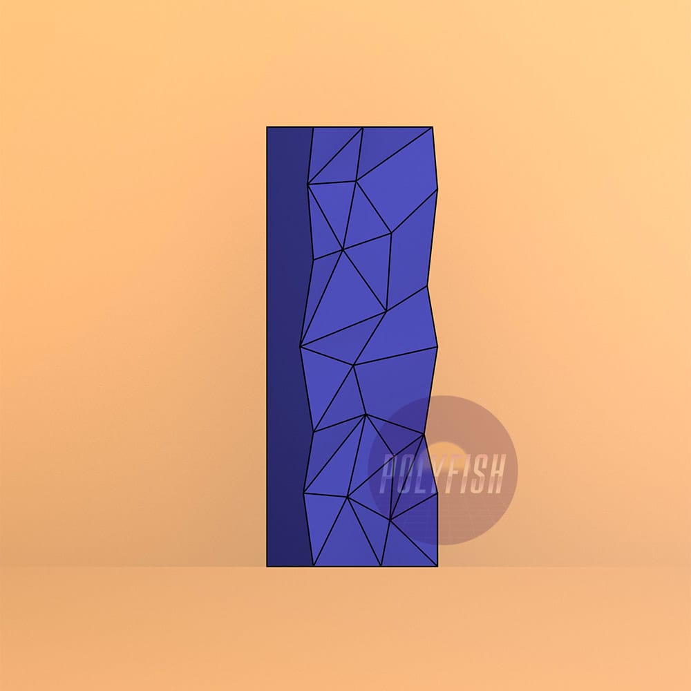 DIY Polygonal Letter I template Papercraft PDF - Crealandia