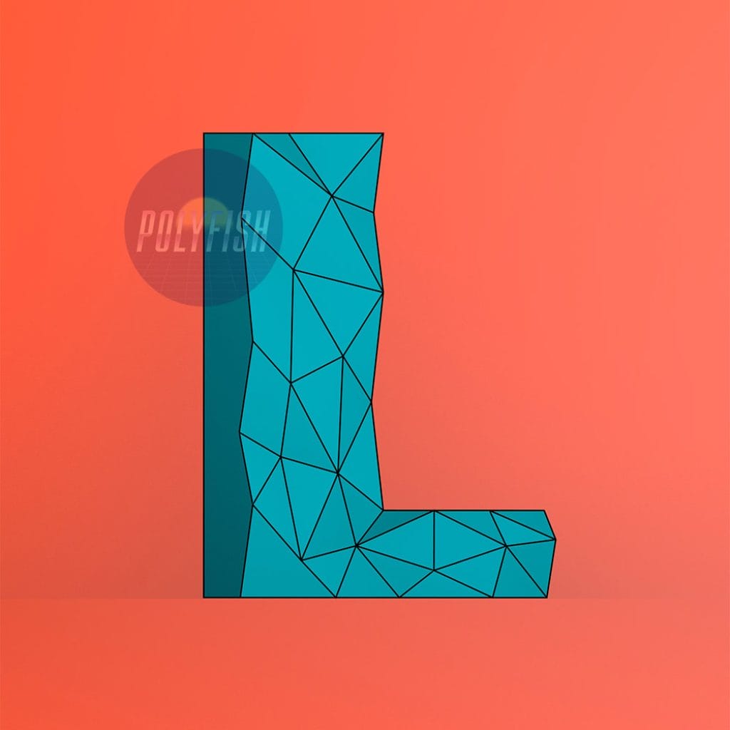 DIY Polygonal Letter L template Papercraft PDF - Crealandia