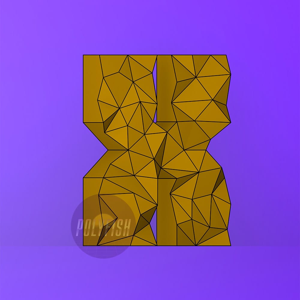 DIY Polygonal Letter X template Papercraft PDF - Crealandia