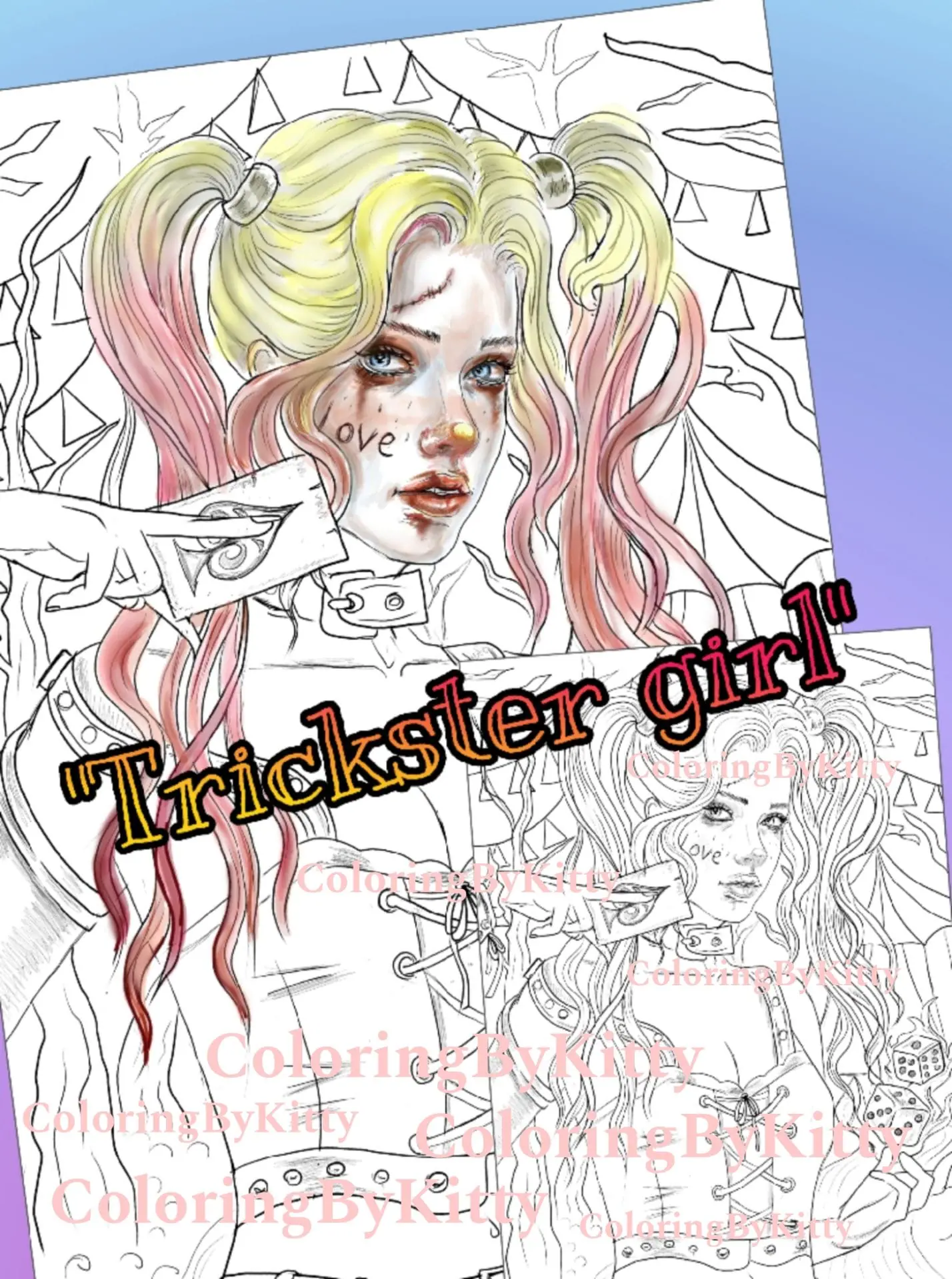 Single coloring page "Trickster girl" - Crealandia