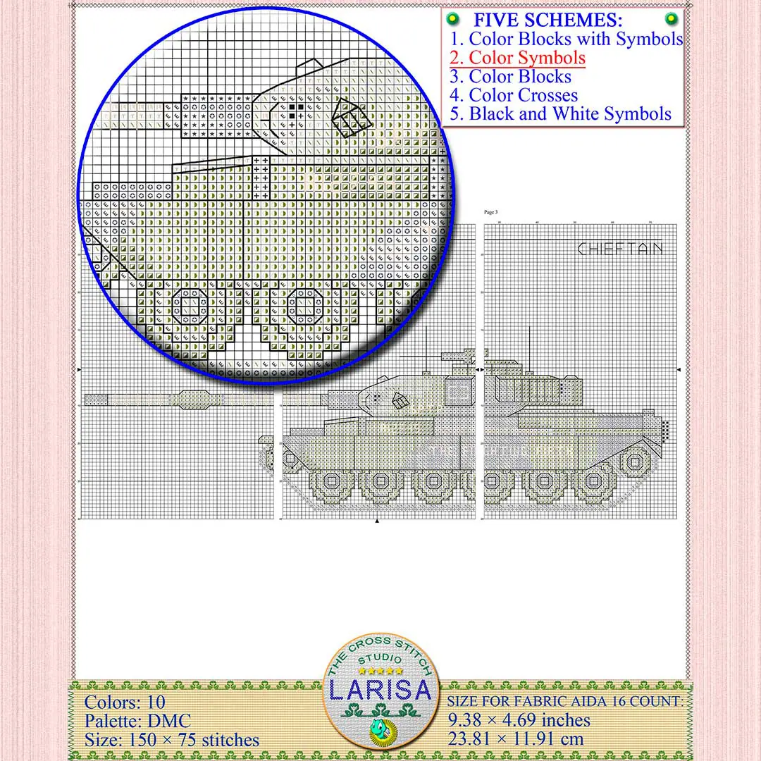 Chieftain Tank Cross Stitch Pattern | Main Battle Tank Chieftain ...