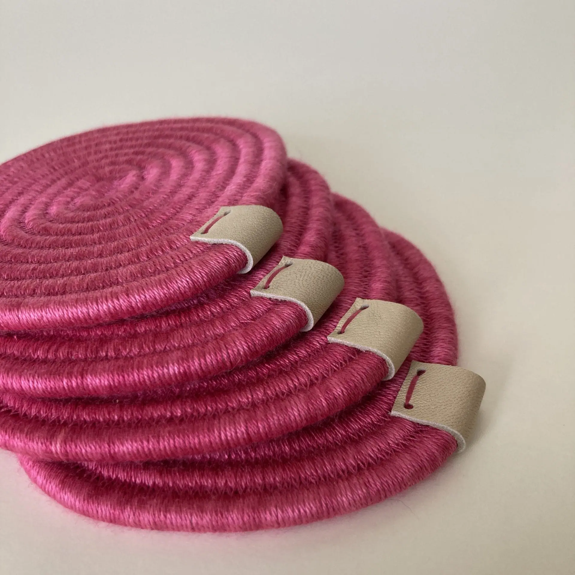 Square Pink coasters for cups Set of 4 Free shipping