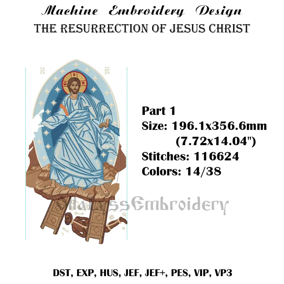 The Resurrection of Jesus Christ embroidery design