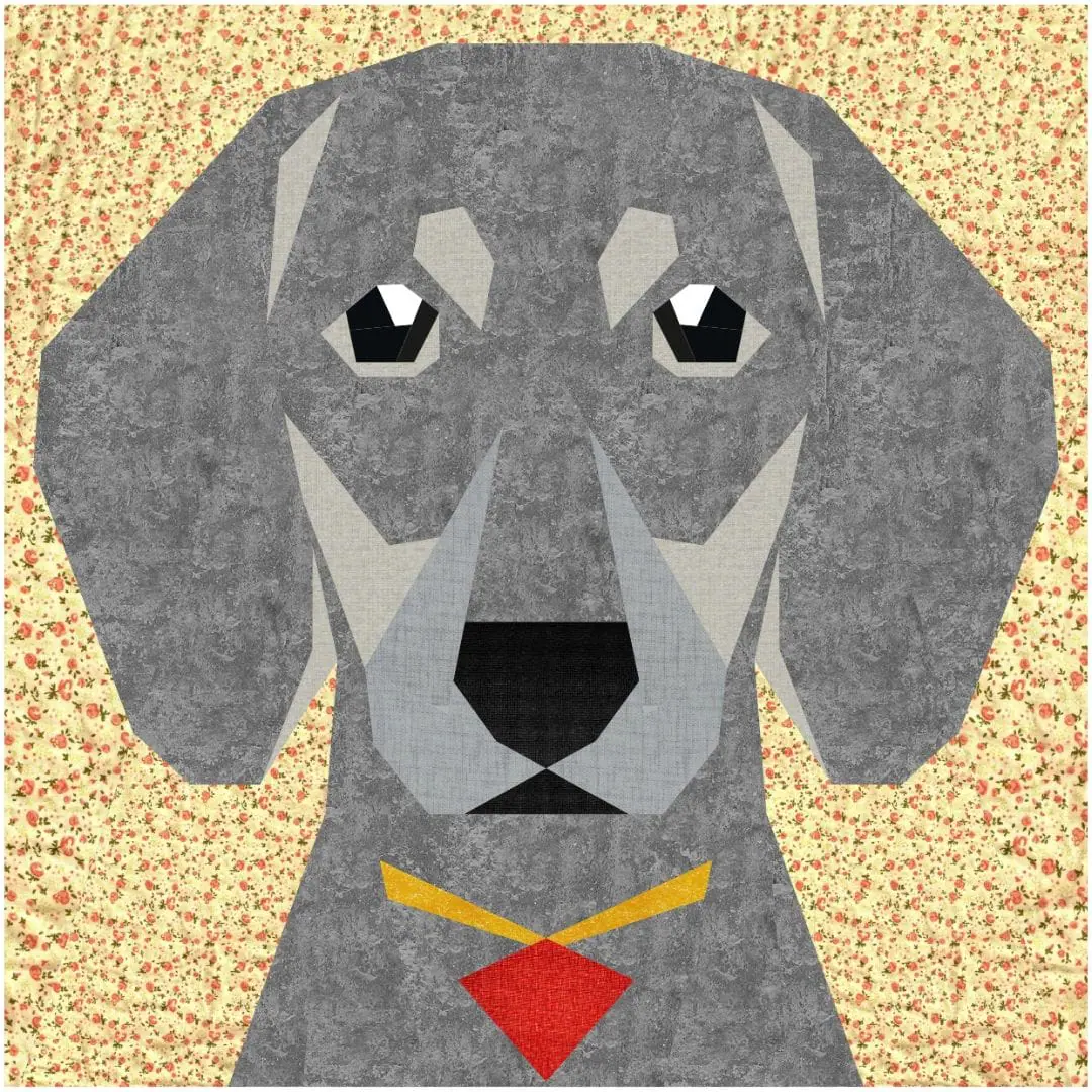 Dachshund quilt block patterns 4 versions paper piecing