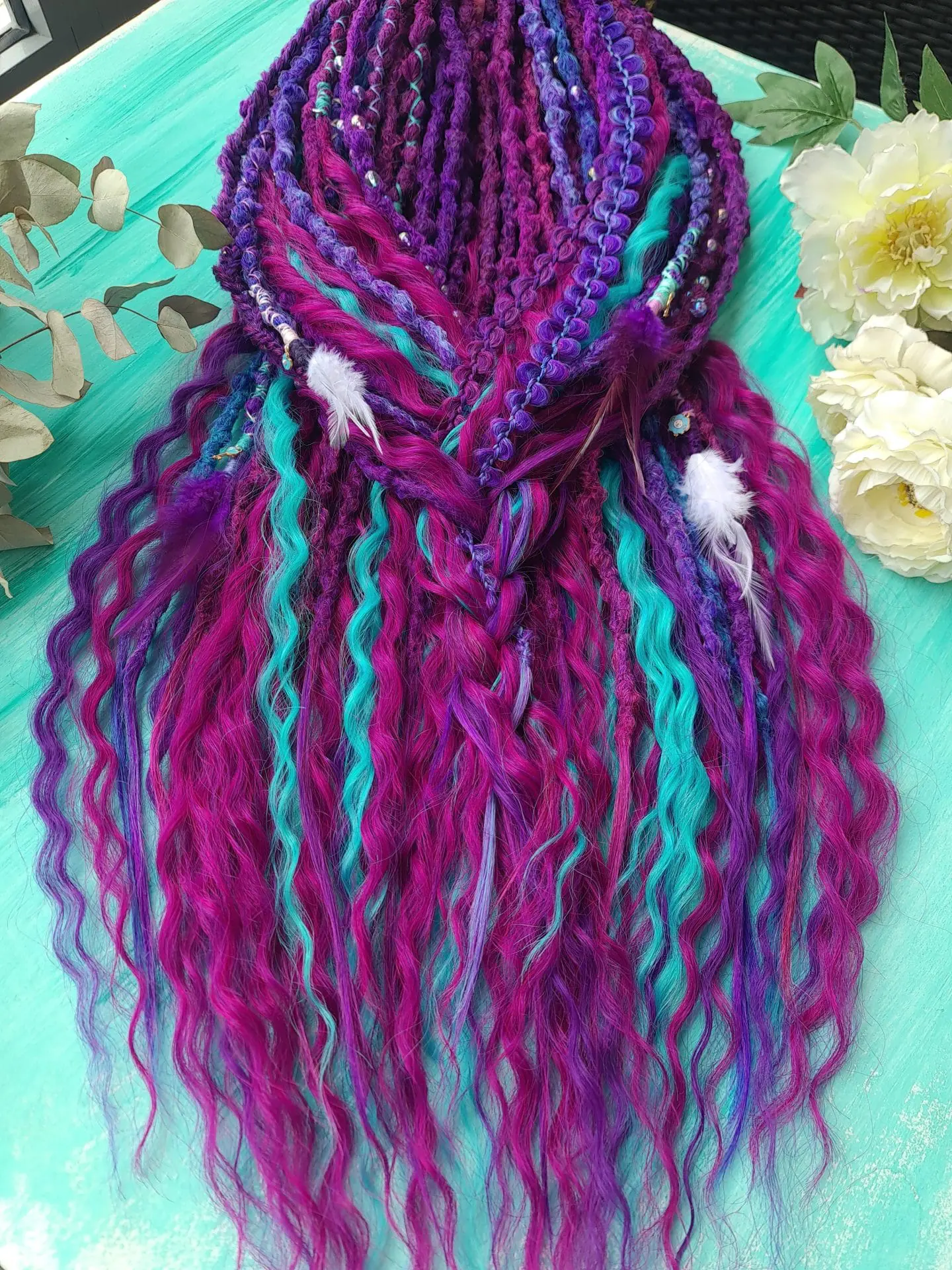 Purple curly hair dreadlocks - Crealandia