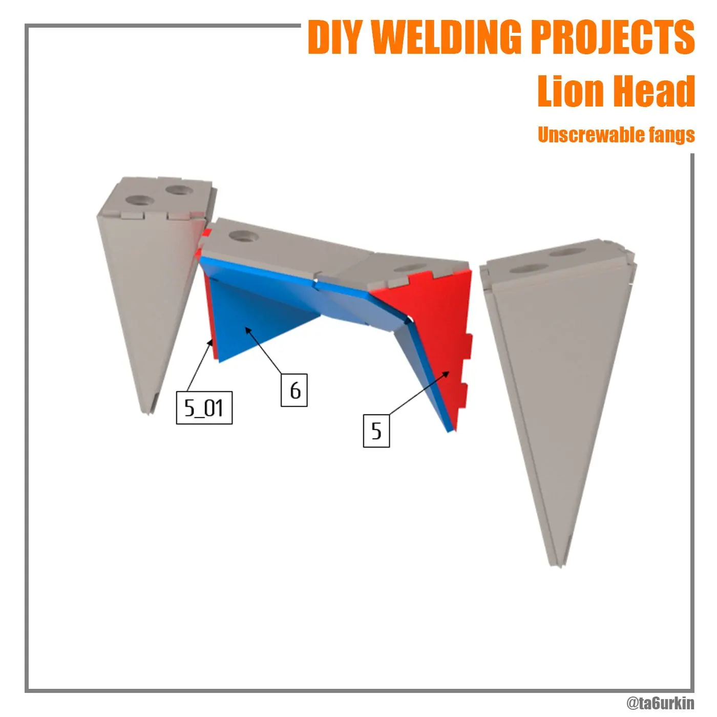Welding Project Plans Drawings Lion Head (DXF, PDF) - Crealandia