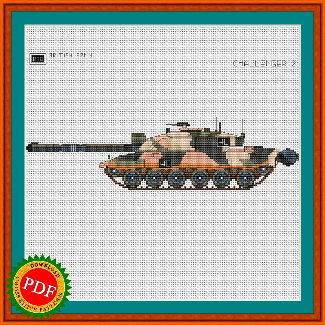 Challenger 2 Cross Stitch Pattern | Main Battle Tank Challenger 2 ...