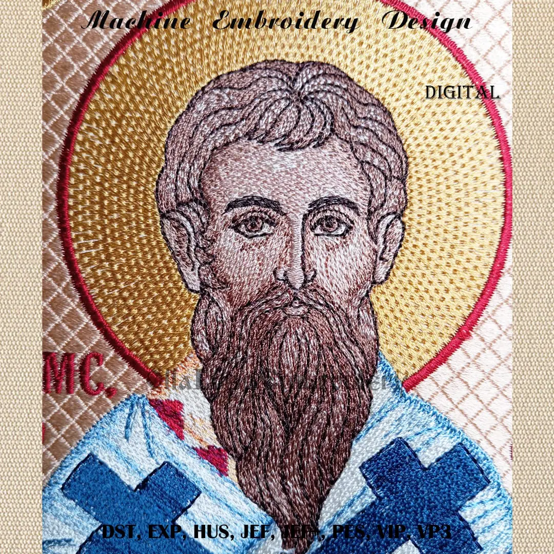 Saint Irenaeus embroidery design