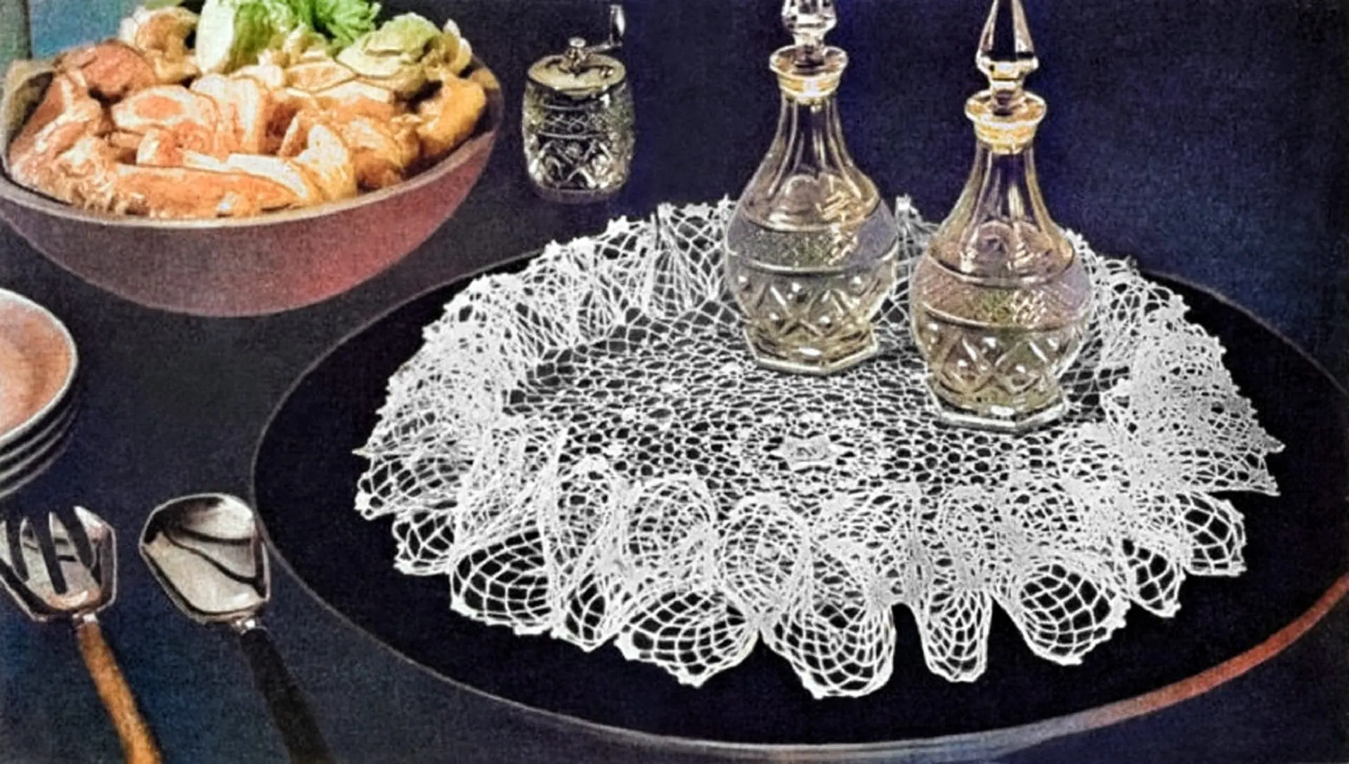 Irish rose ruffle doily, Vintage crochet pattern, home decor lace ...