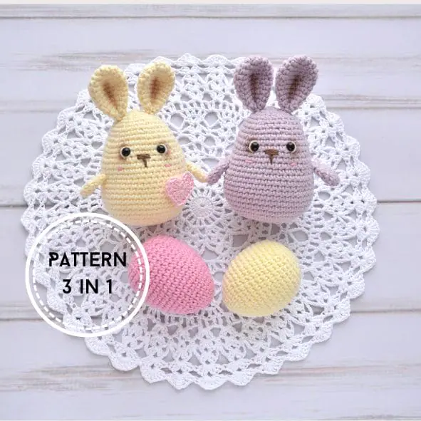 Easter Bunny crochet pattern, Amigurumi pattern, tutorial